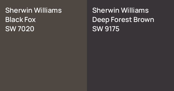 Sherwin Williams Black Fox vs. Sherwin Williams Deep Forest Brown ...
