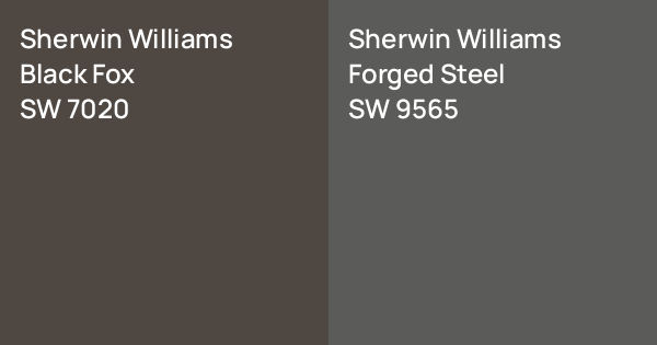 Sherwin Williams Black Fox vs. Sherwin Williams Forged Steel comparison