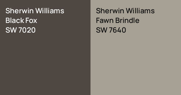 Sherwin Williams Black Fox vs. Sherwin Williams Fawn Brindle comparison
