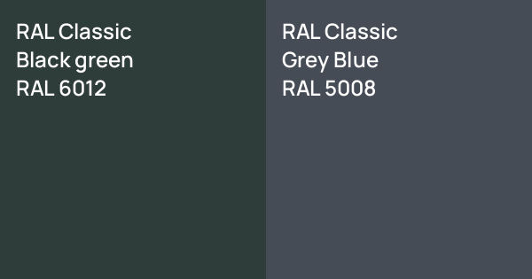 RAL Classic Black green vs. RAL Classic Grey Blue comparison