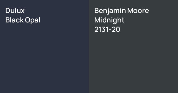 Dulux Black Opal vs. Benjamin Moore Midnight comparison