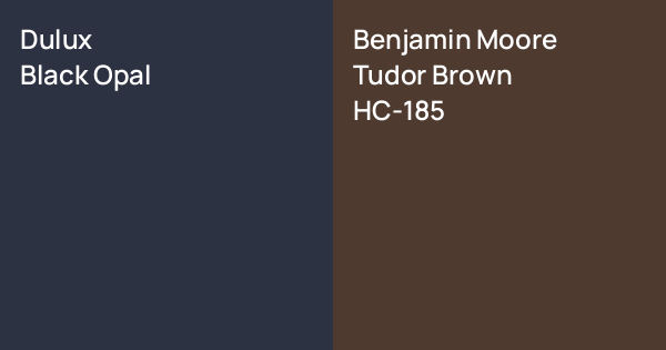 Dulux Black Opal vs. Benjamin Moore Tudor Brown comparison