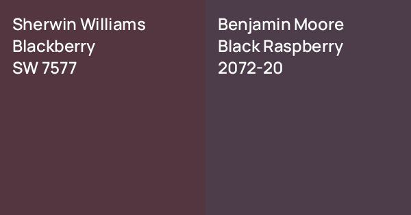Sherwin Williams Blackberry vs. Benjamin Moore Black Raspberry comparison