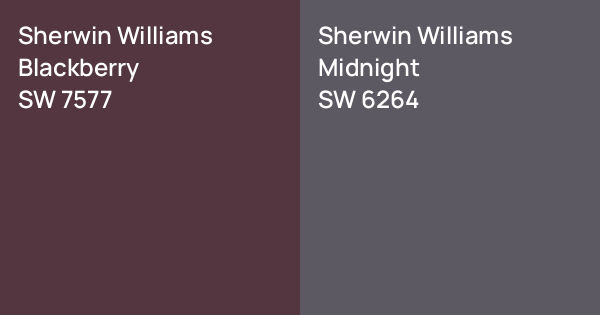 Sherwin Williams Blackberry vs. Sherwin Williams Midnight comparison