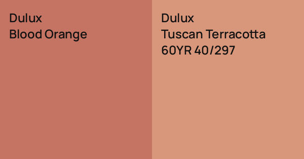 Dulux Blood Orange vs. Dulux Tuscan Terracotta comparison