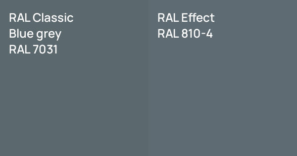 RAL Classic Blue grey vs. RAL Effect RAL 810-4 comparison