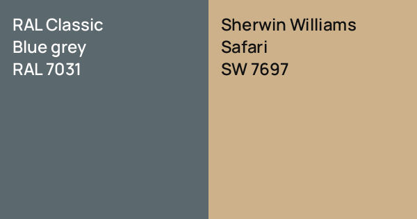 RAL Classic Blue grey vs. Sherwin Williams Safari comparison