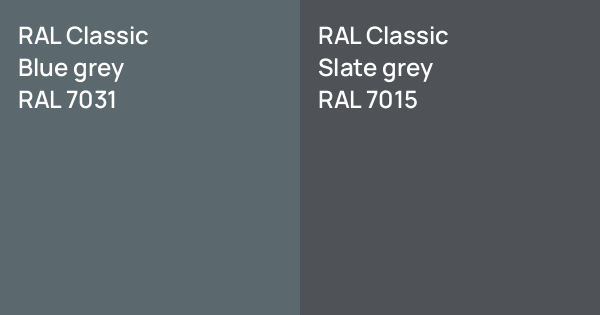 RAL Classic Blue grey vs. RAL Classic Slate grey comparison