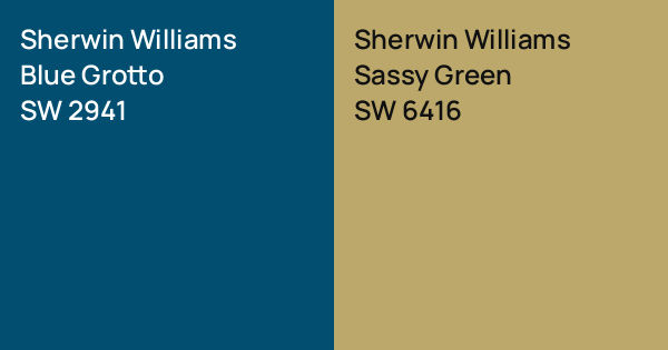 Sherwin Williams Blue Grotto vs. Sherwin Williams Sassy Green comparison