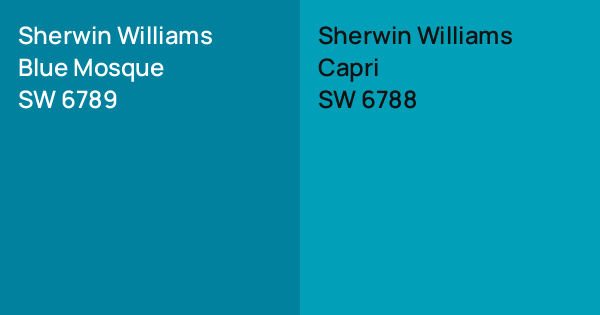 Sherwin Williams Blue Mosque vs. Sherwin Williams Capri comparison