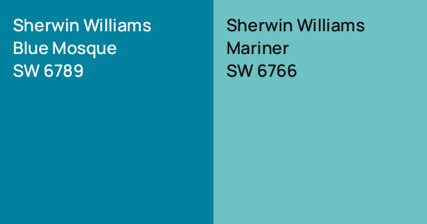 Sherwin Williams Blue Mosque vs. Sherwin Williams Mariner comparison