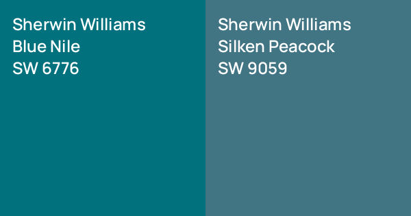 Sherwin Williams Blue Nile vs. Sherwin Williams Silken Peacock comparison