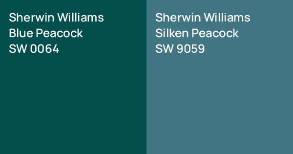 Sherwin Williams Blue Peacock vs. Sherwin Williams Silken Peacock ...