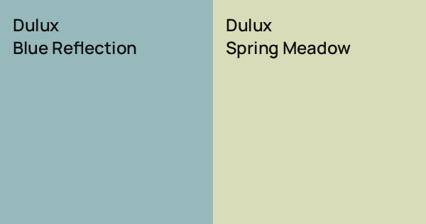 Dulux Blue Reflection vs. Dulux Spring Meadow comparison