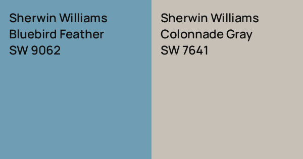 Sherwin Williams Bluebird Feather vs. Sherwin Williams Colonnade Gray ...