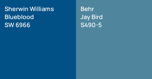 Sherwin Williams Blueblood vs. Behr Jay Bird comparison