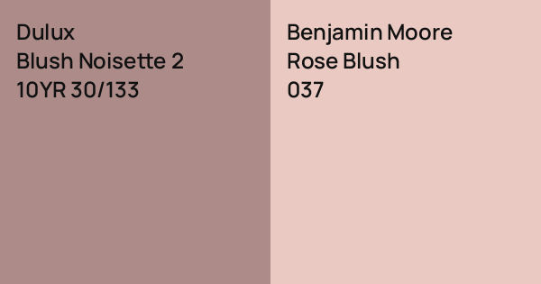 Dulux Blush Noisette 2 vs. Benjamin Moore Rose Blush comparison