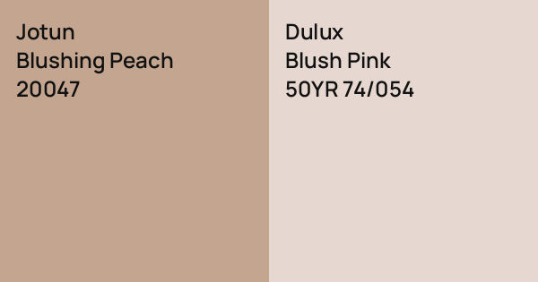 Jotun Blushing Peach vs. Dulux Blush Pink comparison
