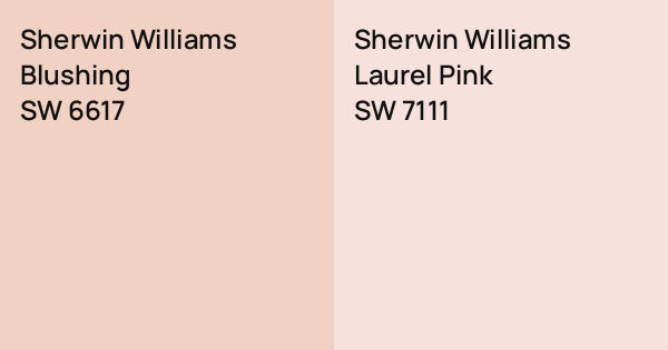 Sherwin Williams Blushing vs. Sherwin Williams Laurel Pink comparison