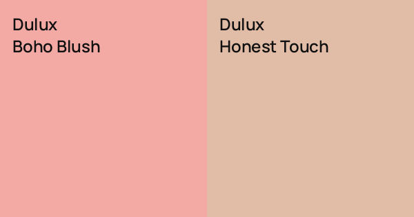 Dulux Boho Blush vs. Dulux Honest Touch comparison