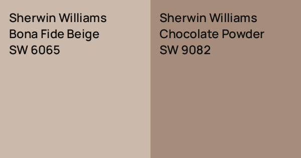 Sherwin Williams Bona Fide Beige vs. Sherwin Williams Chocolate Powder ...