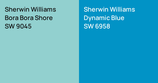Sherwin Williams Bora Bora Shore vs. Sherwin Williams Dynamic Blue ...