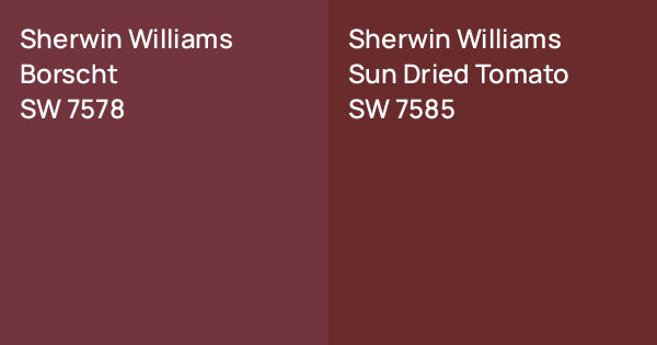 Sherwin Williams Borscht vs. Sherwin Williams Sun Dried Tomato comparison