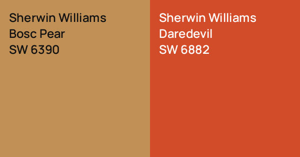 Sherwin Williams Bosc Pear vs. Sherwin Williams Daredevil comparison