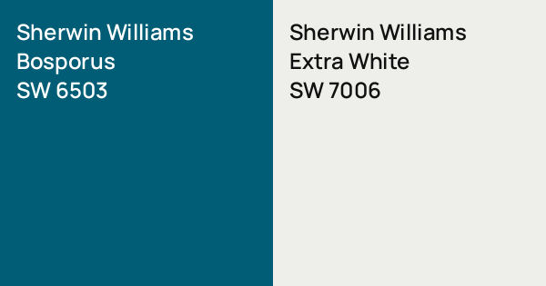 Sherwin Williams Bosporus vs. Sherwin Williams Extra White comparison