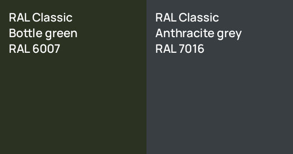 RAL Classic Bottle green vs. RAL Classic Anthracite grey comparison