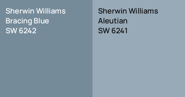 Sherwin Williams Bracing Blue vs. Sherwin Williams Aleutian comparison