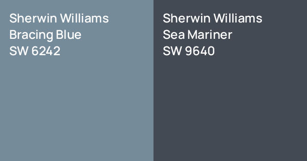 Sherwin Williams Bracing Blue vs. Sherwin Williams Sea Mariner comparison