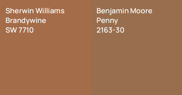 Sherwin Williams Brandywine vs. Benjamin Moore Penny comparison
