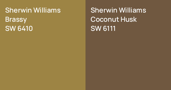 Sherwin Williams Brassy vs. Sherwin Williams Coconut Husk comparison