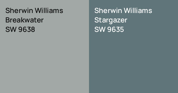 Sherwin Williams Breakwater vs. Sherwin Williams Stargazer comparison