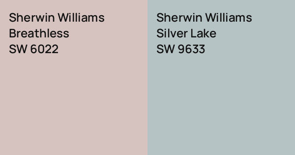 Sherwin Williams Breathless vs. Sherwin Williams Silver Lake comparison
