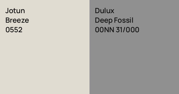 Jotun Breeze vs. Dulux Deep Fossil comparison