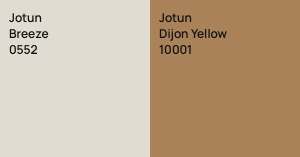 Jotun Breeze vs. Jotun Dijon Yellow comparison