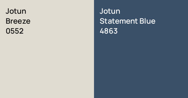 Jotun Breeze vs. Jotun Statement Blue comparison