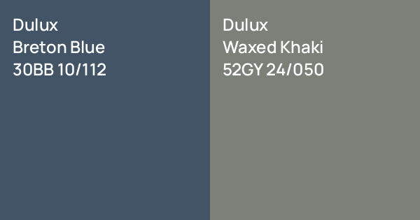 Dulux Breton Blue vs. Dulux Waxed Khaki comparison