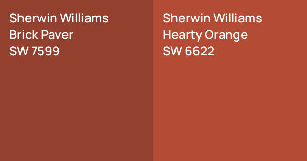 Sherwin Williams Brick Paver vs. Sherwin Williams Hearty Orange comparison