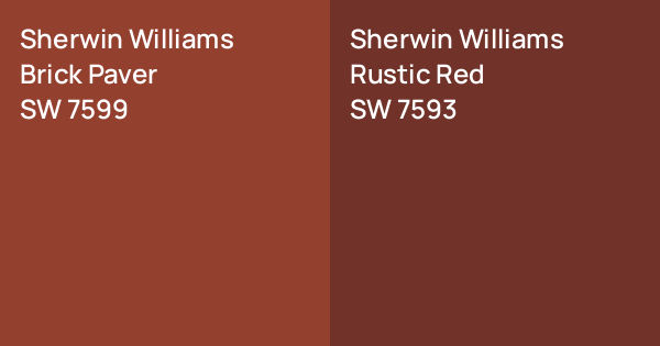 Sherwin Williams Brick Paver vs. Sherwin Williams Rustic Red comparison