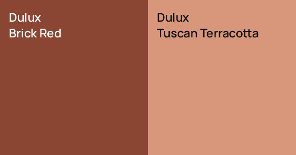 Dulux Brick Red vs. Dulux Tuscan Terracotta comparison