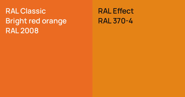 RAL Classic Bright red orange vs. RAL Effect RAL 370-4 comparison