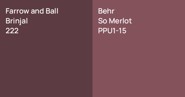 Farrow and Ball Brinjal vs. Behr So Merlot comparison