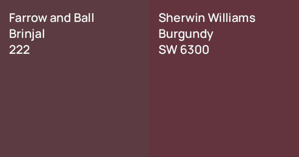 Farrow and Ball Brinjal vs. Sherwin Williams Burgundy comparison