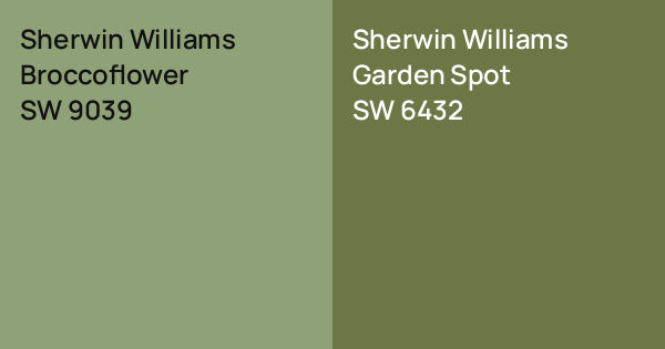 Sherwin Williams Broccoflower vs. Sherwin Williams Garden Spot comparison