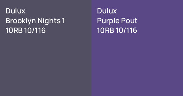 Dulux Brooklyn Nights 1 vs. Dulux Purple Pout comparison
