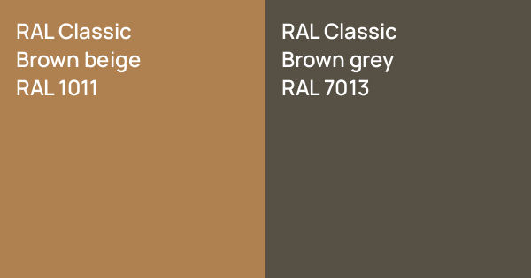 RAL Classic Brown beige vs. RAL Classic Brown grey comparison