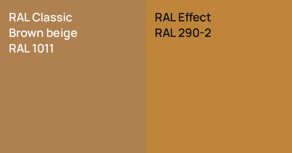 RAL Classic Brown beige vs. RAL Effect RAL 290-2 comparison